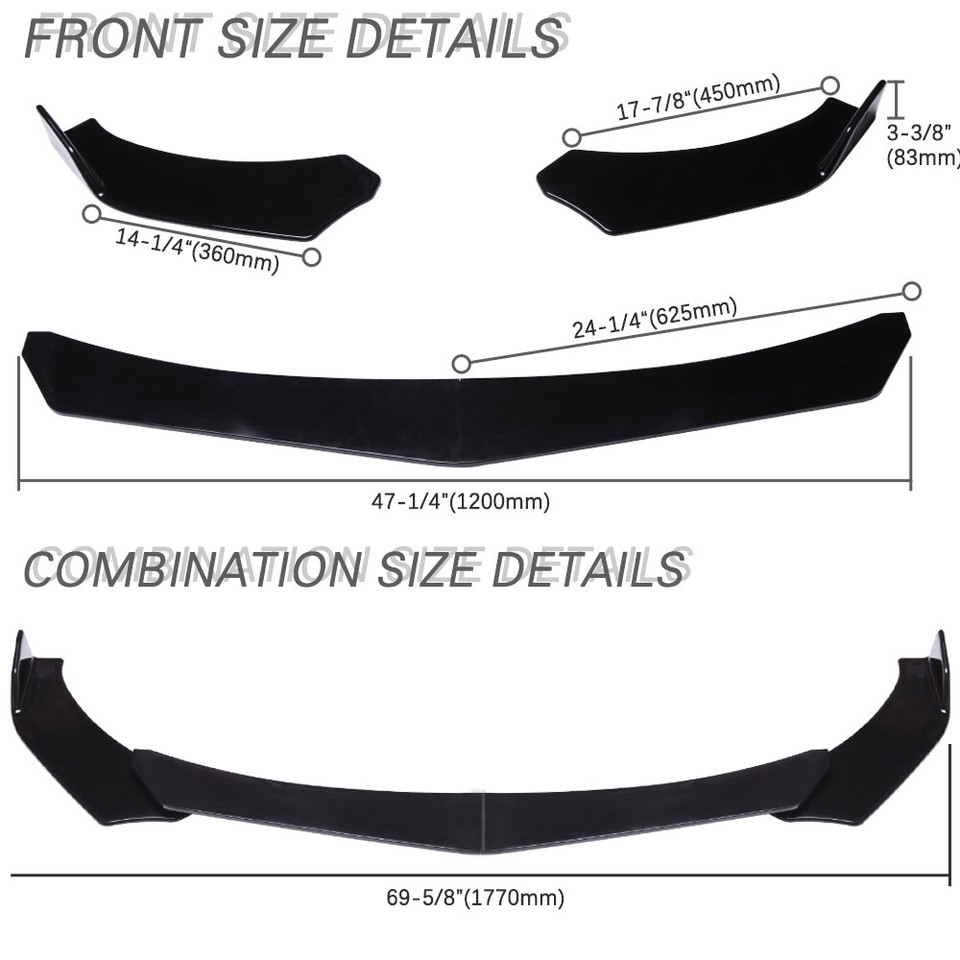 For Pontiac GTO G8 G6 Front Bumper Spoiler Lip Splitter Body Kits Gloss ...