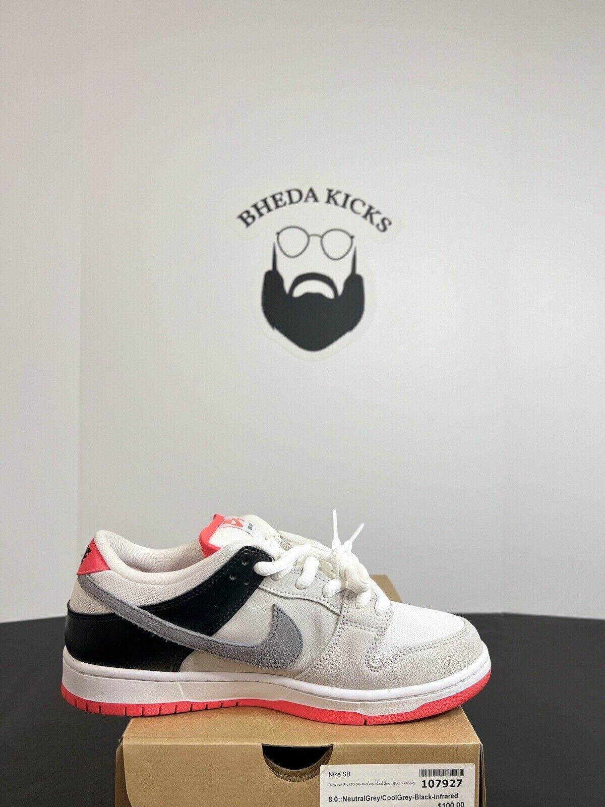 Nike SB Dunk Low Infrared Orange Label 2020 Gray CD2563-004 Men’s Size ...