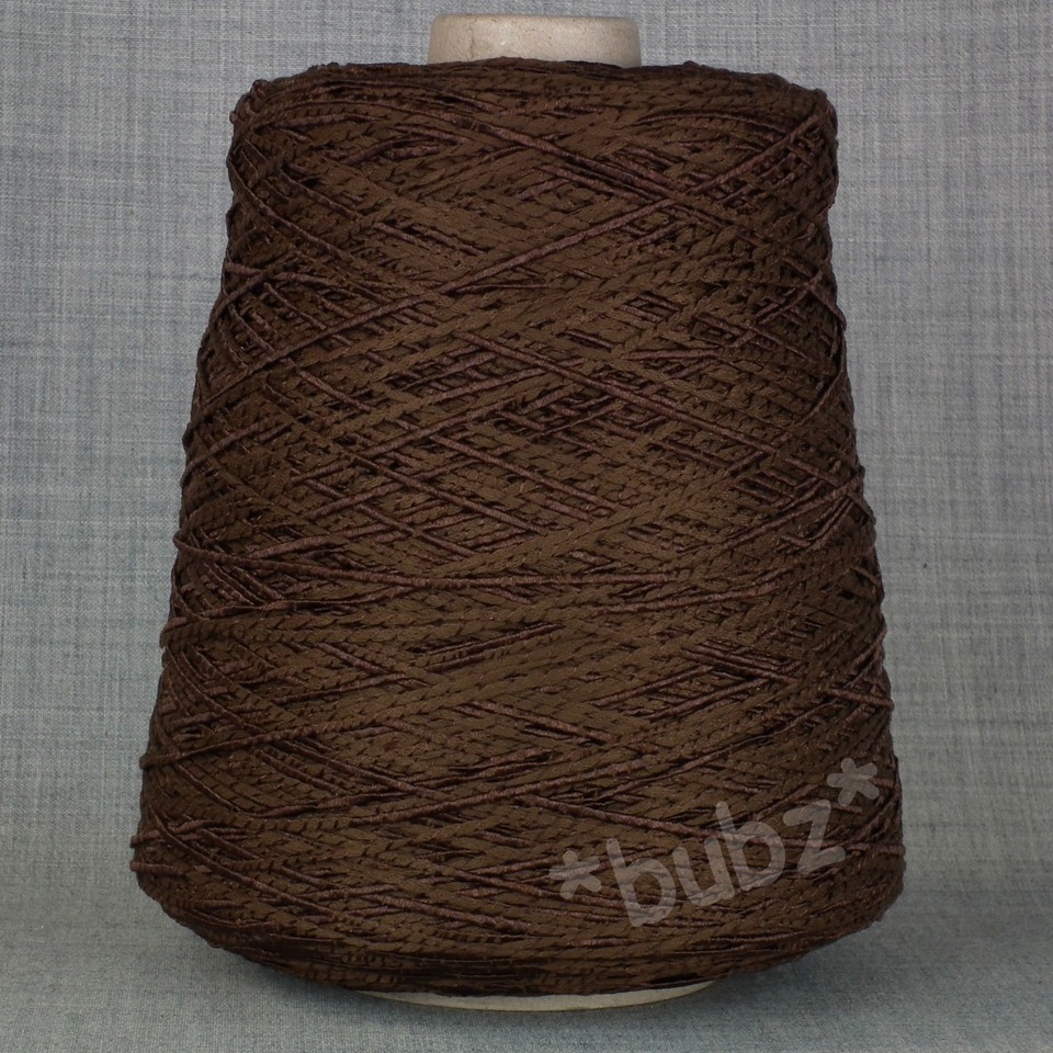 STUNNING SILKY SOFT CHOCOLATE BROWN 4 PLY DK GIMP YARN 500g CONE SHINY ...
