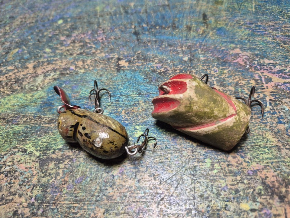Vintage Folk Art Fishing Lures Homemade Unknown Wood Chunk Mouse | eBay