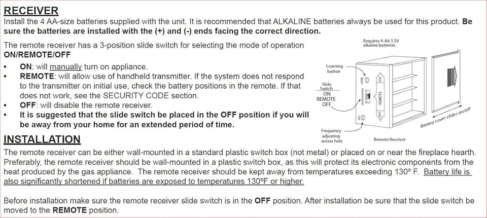 Skytech Receiver Box for 3301 Series Fireplace Remote Controls (SKY ...