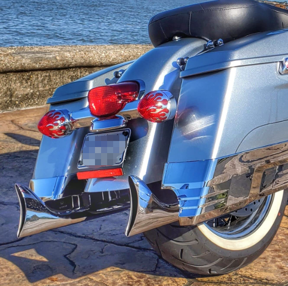 36" Chrome Fishtail Slip on Mufflers For Harley Touring 1995-2016 ...