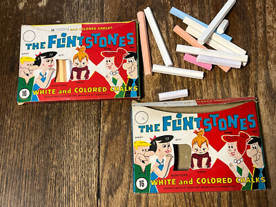 Two Packs Vintage 1963 Flintstones White and Colored Chalk One New One ...