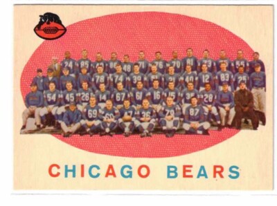 1958 Topps #104, Chicago Bears Team & Unmarked Checklist Card, NM | eBay