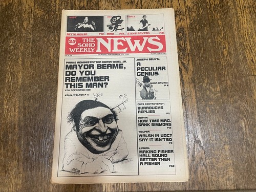 SOHO WEEKLY NEWS April 17 1975 NY Newspaper CBGB Patti Smith Television ...