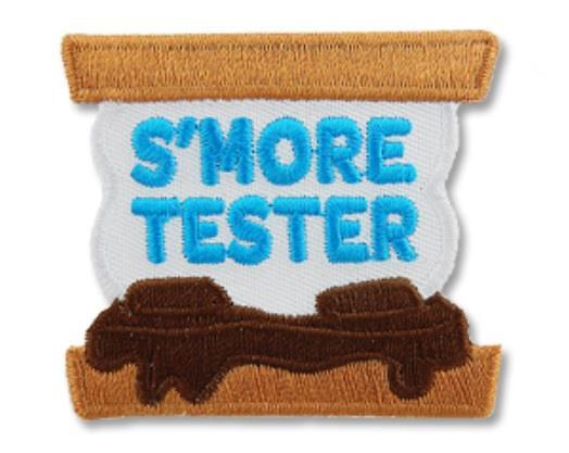 Girl Boy Cub SMORE TESTER Eating Fun Patches Crest Badge SCOUT GUIDE S ...