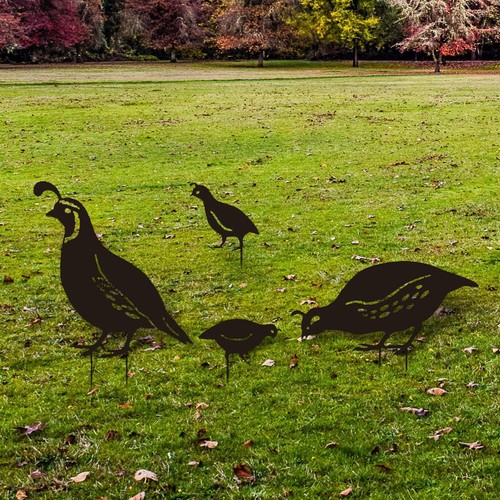 4Pcs Quail Animal Statue Figurines Lifelike Garden Decor for Outdoor ...
