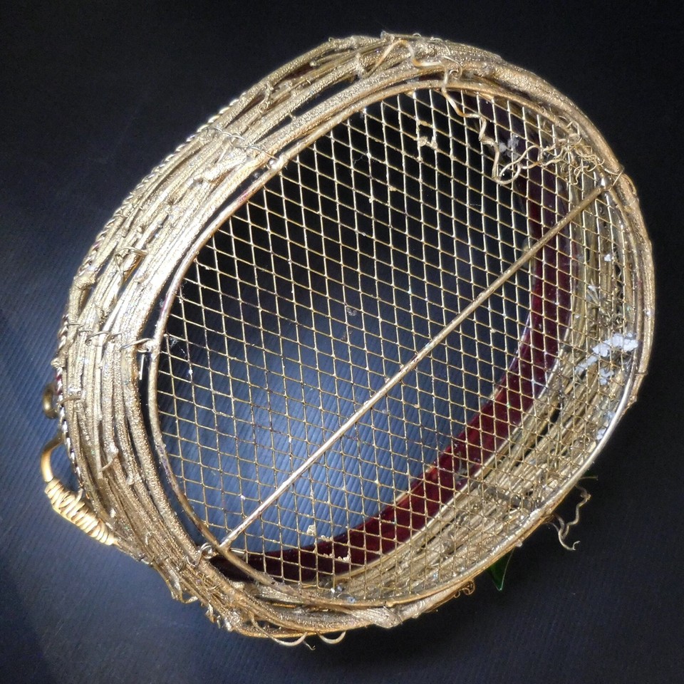 Vintage Handmade Metal And Wood Basket Art Deco Home Design XX N6401 | eBay