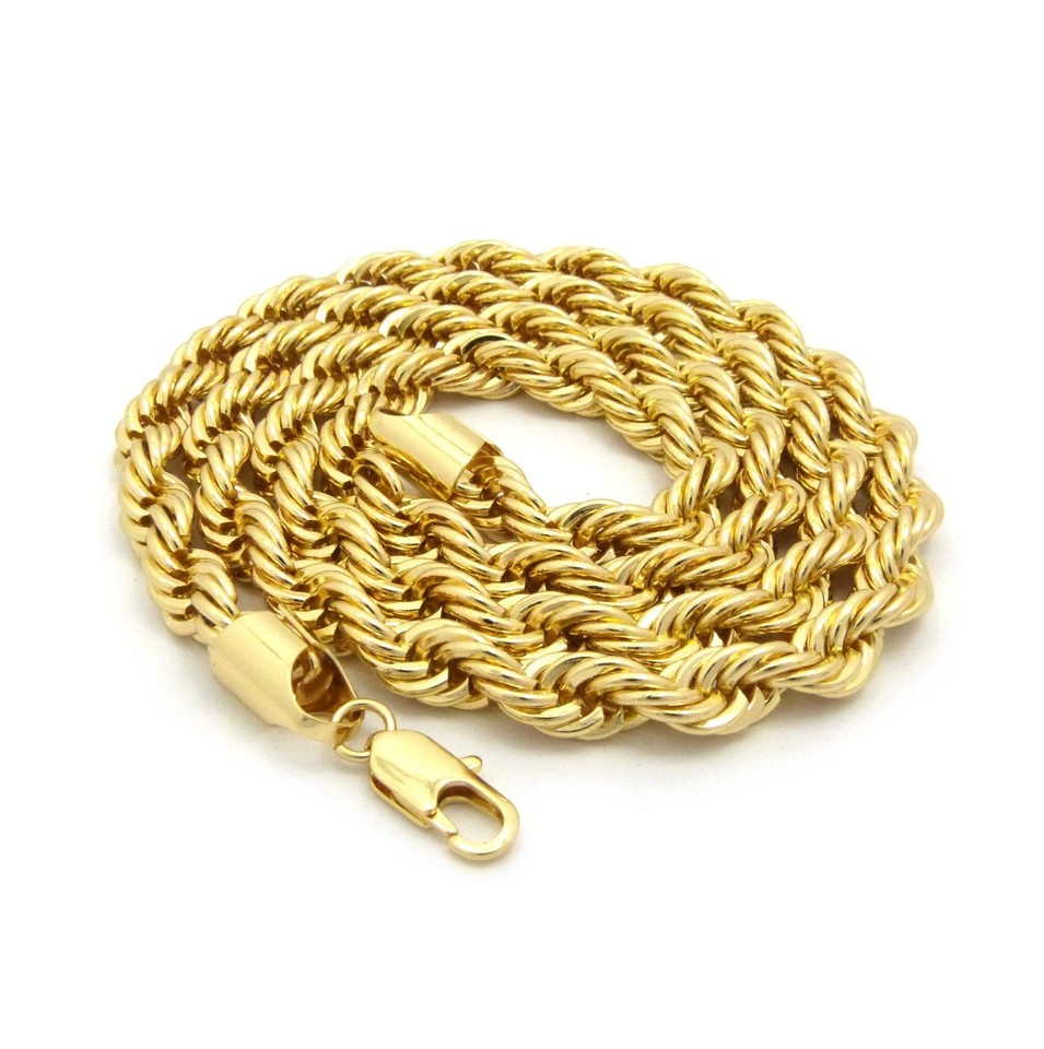 NEW HIP HOP 8,10,12mm ROPE CHAIN NECKLACE / VARIOUS LENGTH ROPE CHAINS ...