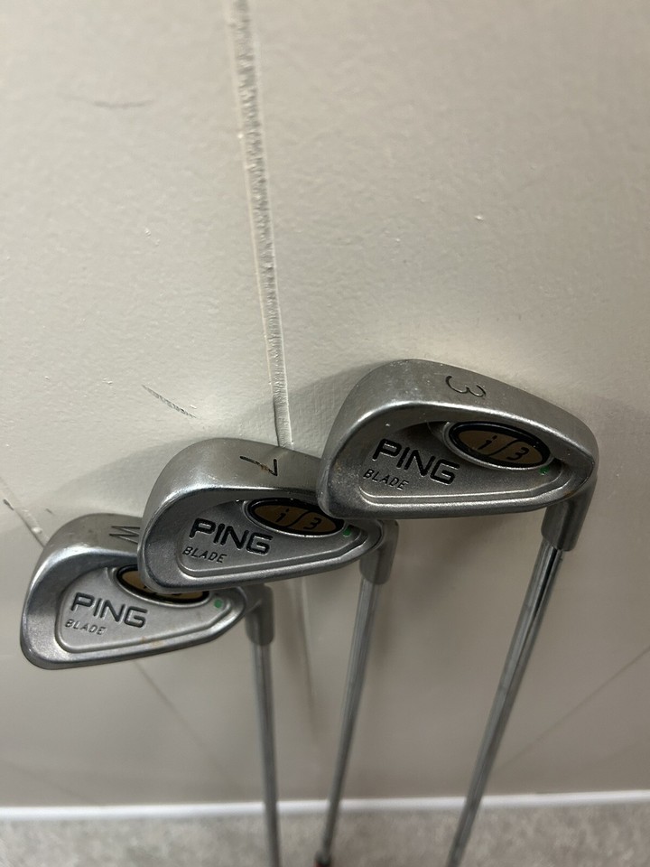 Lot of 3 Ping Blade I3 Green Dot Golf Clubs Wedge, 3 Iron, and 7 Iron ...