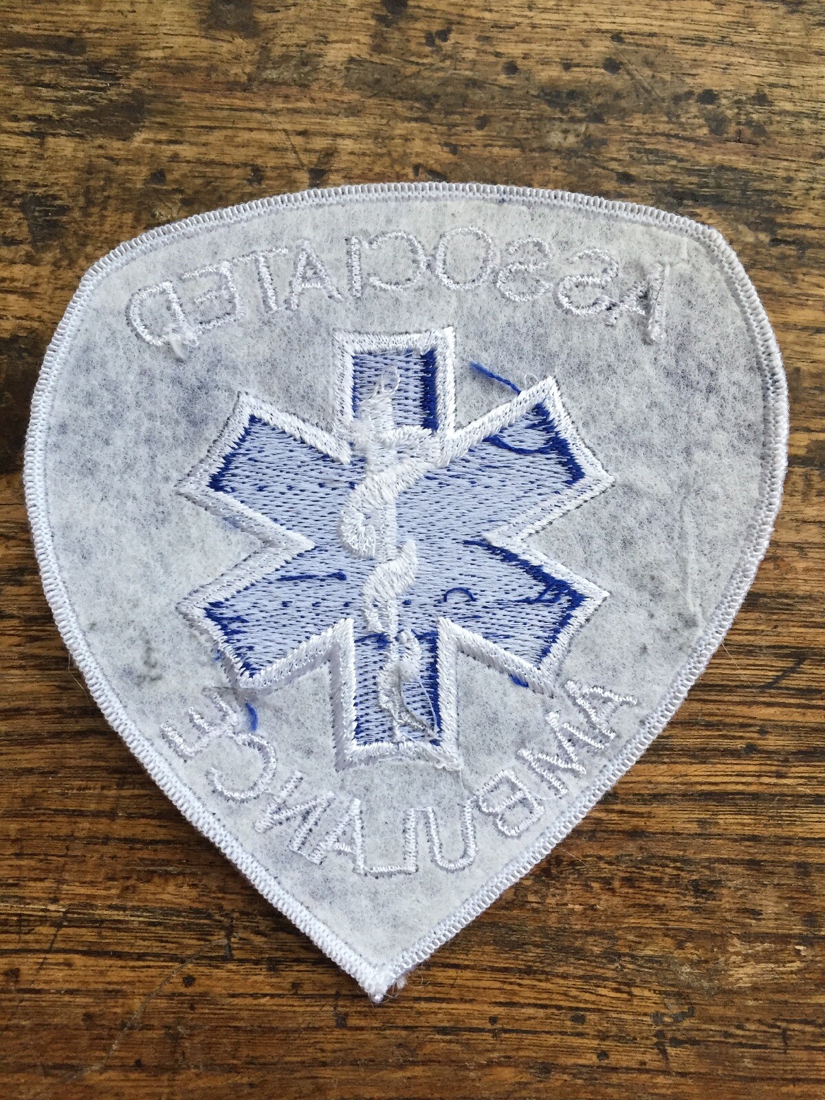 Vtg Associated Ambulance Embroidered Sew Patch 3.75” Medic Blue EMT EMR ...