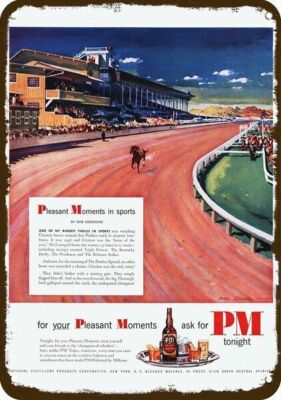 1951 PIMLICO Horse Race Track PM WHISKY Vntge-Look DECORATIVE REPLICA ...