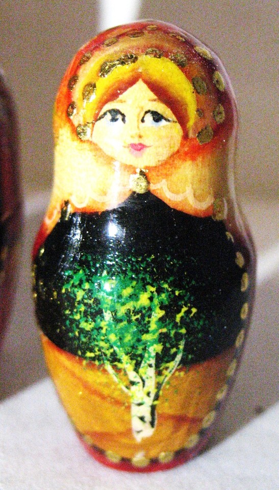 Vtg 5 Pc Matryoshka Russian Nesting Doll Set Signed Kawua Kadnoba? 6 3/ ...