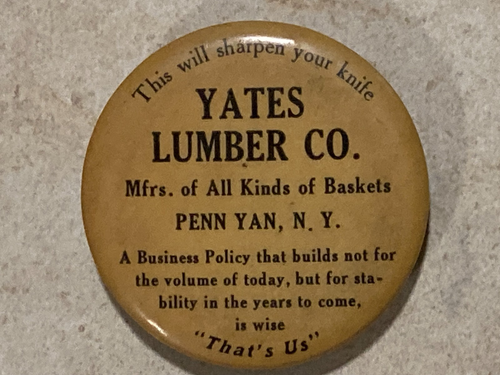 Vintage YATES LUMBER CO. Penn Yan, NY Celluloid Advertising Knife ...