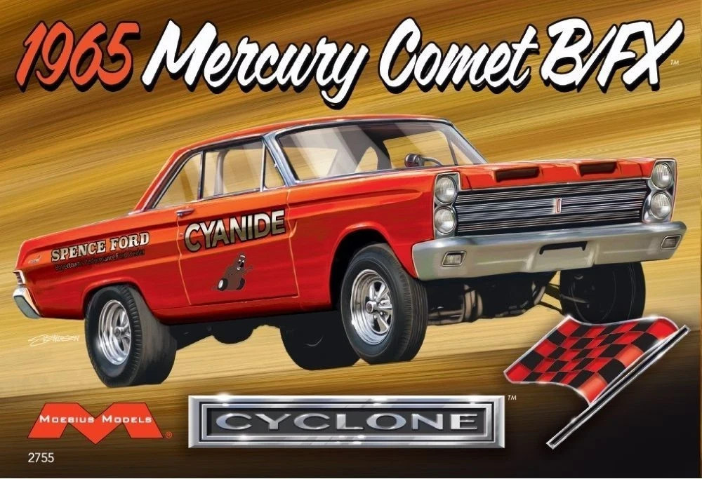 MOEBIUS 2755 1965 Mercury Comet Cyclone B/FX Drag Race Car Model Kit 1/ ...