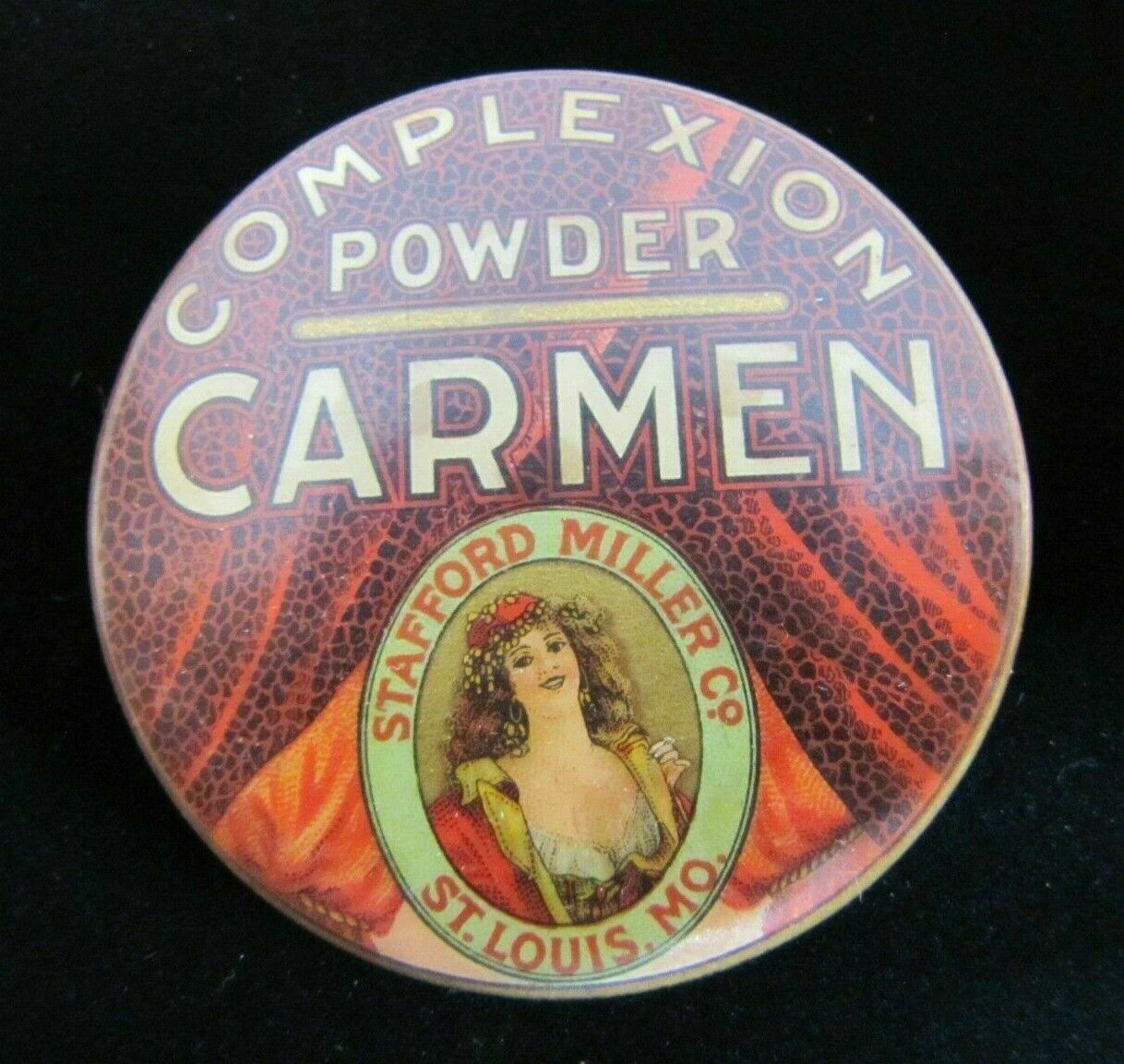 CARMEN COMPLEXION POWDER Stafford Miller Co Old Advertising Mirror St ...