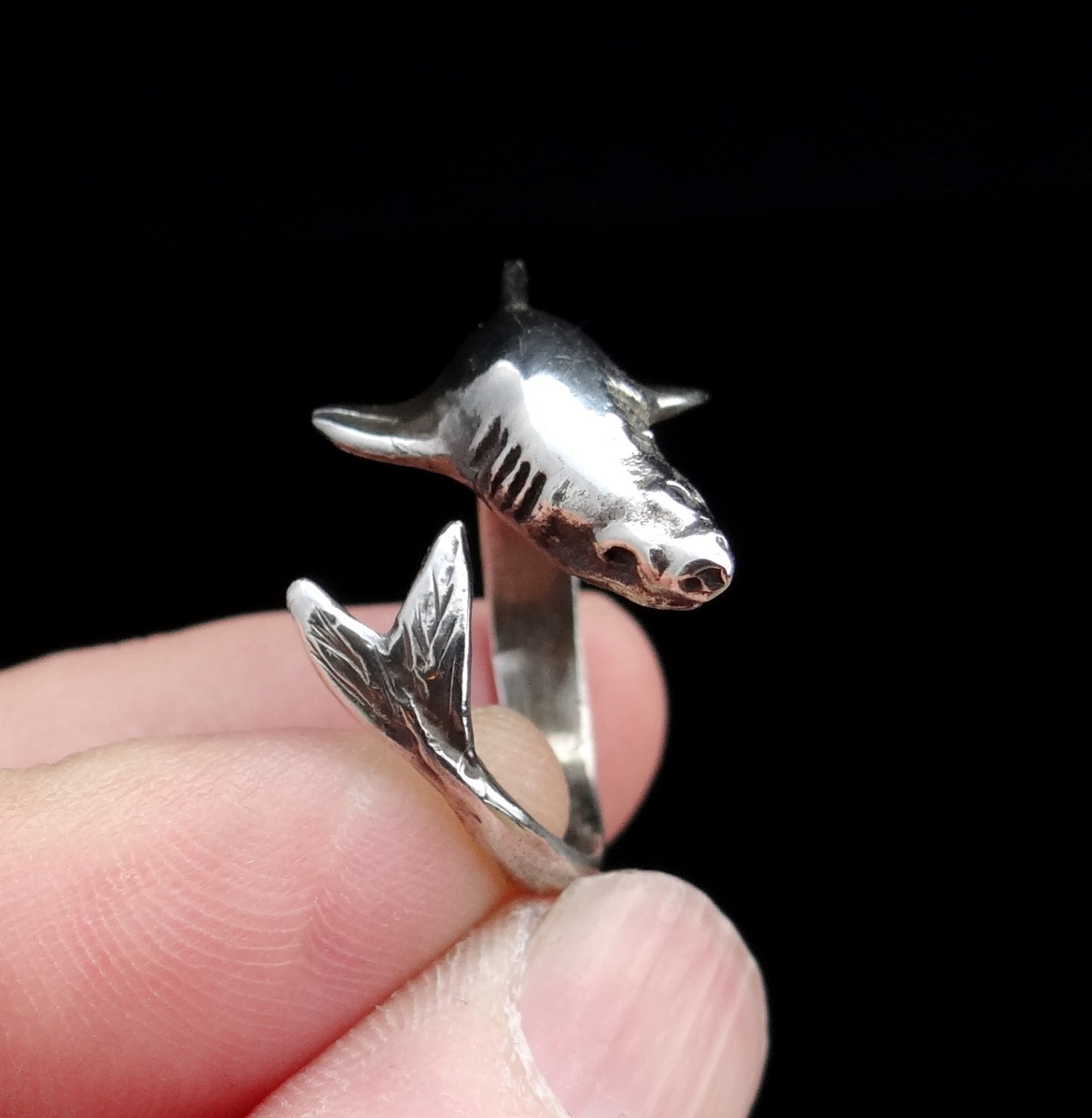Shark Ring, Sterling Silver Shark Ring Nautical, Nautical Ring ...