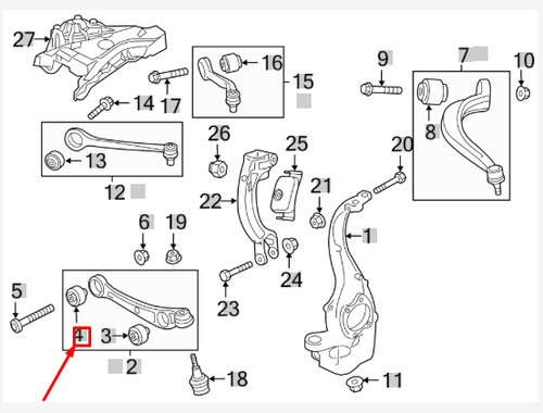 NEW AUDI A8 D4 4H FRONT LOWER CONTROL ARM BUSHING 4H0407182C OEM | eBay