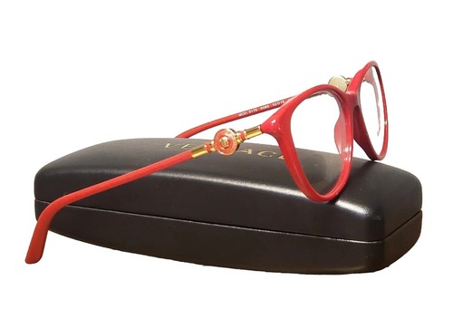 Versace Eyeglasses MOD 3175 5065 Red Gold Medusa Logo 52-16-140 | eBay
