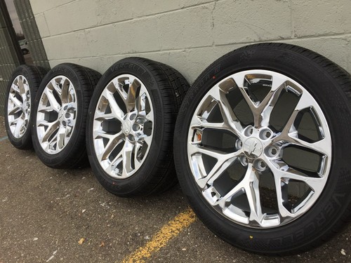 NEW 22" CHROME CHEVROLET AVALANCHE SNOWFLAKES WHEELS RIMS TIRES GMC ...