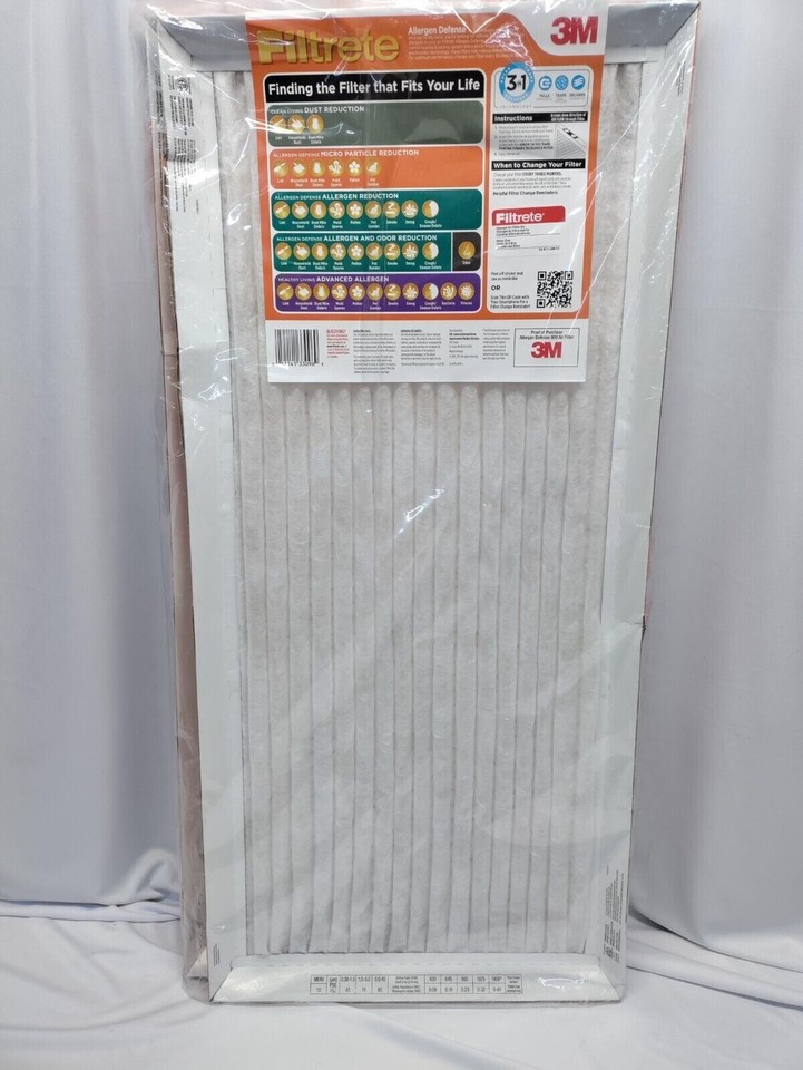 4x 3M Filtrete Allergen 14x30x1 (13.7 x 29.7) Defense 800 Filter Merv ...