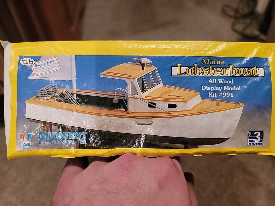 MAINE LOBSTER BOAT Wood Display Model Kit MIDWEST PRODUCTS #991 RARE ...