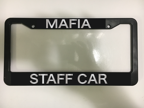 MAFIA STAFF CAR FUNNY JOKE la mafia THUG GANG FUN Black License Plate ...