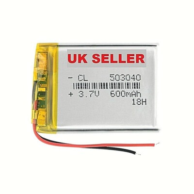 600mAh 503040 Lithium Li-ion Polymer Battery 40x30x5mm Li-Po | eBay UK