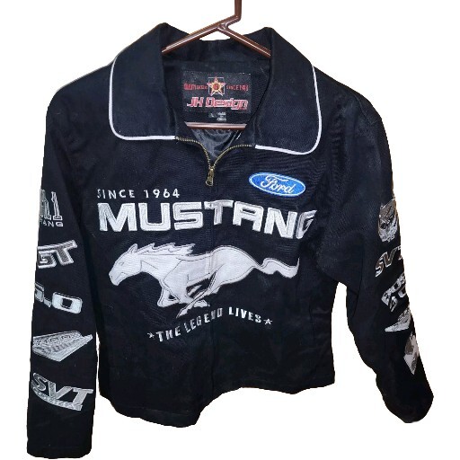 Ford Mustang Jacket L Women Cut JH Design Black Coat GT 5.0 Cobra SHIPS ...