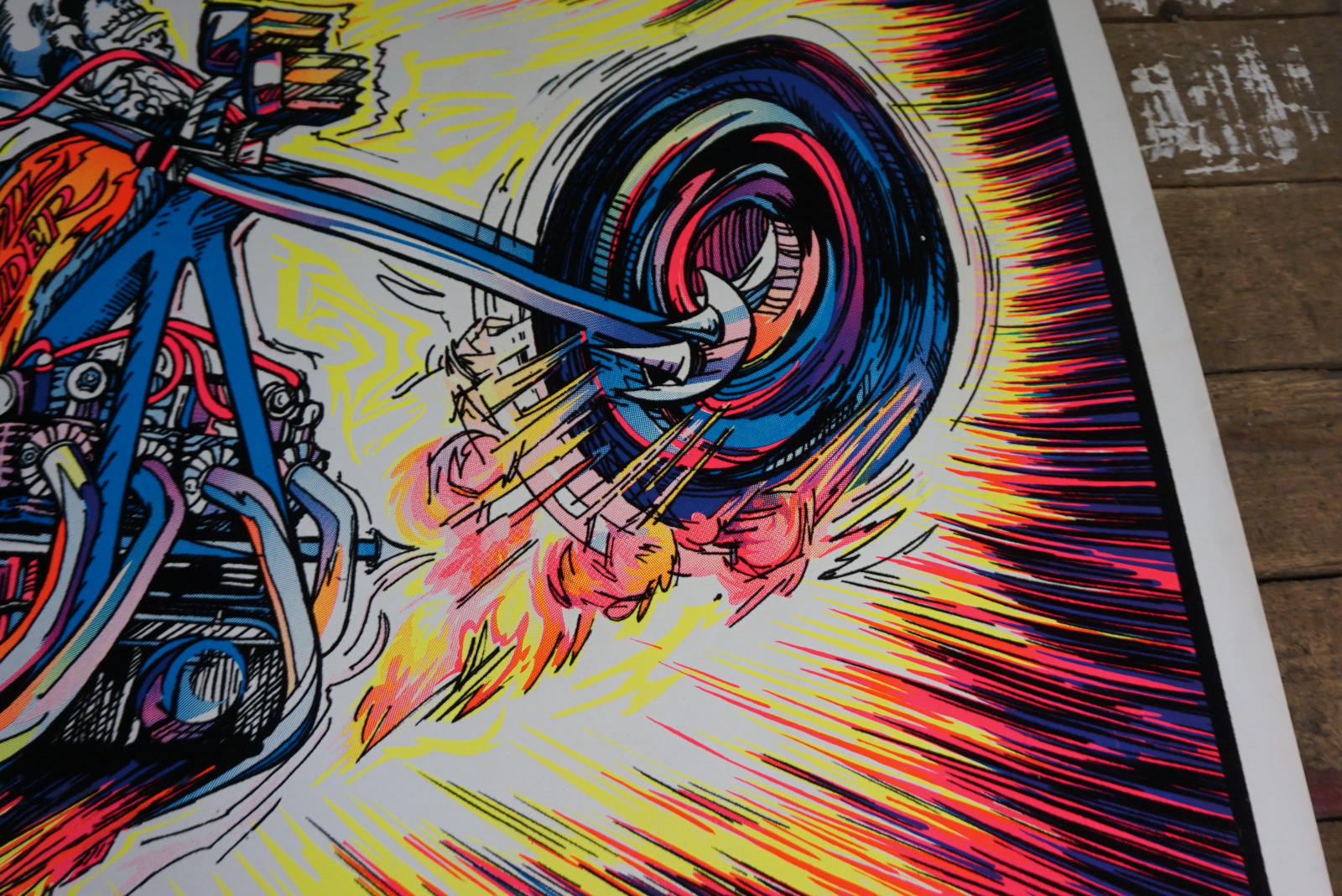 Original Velva Print DEVIL RIDER Blacklight Schwarzlicht Poster 70er ...