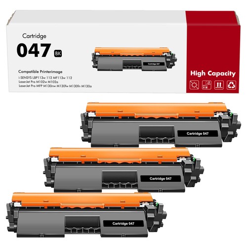 3PK Black Toner Cartridge for Canon 047 imageCLASS MF113W MF112 MF110 ...