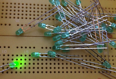 3mm Emerald Green LED Indicator Avago HLMP-K600 560nm 11mcd 60° Multi ...