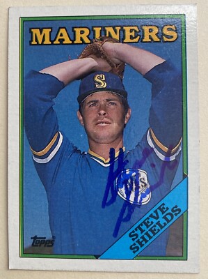 STEVE SHIELDS 1988 TOPPS BASEBALL AUTOGRAPHED CARD 632 SEATTLE MARINERS ...