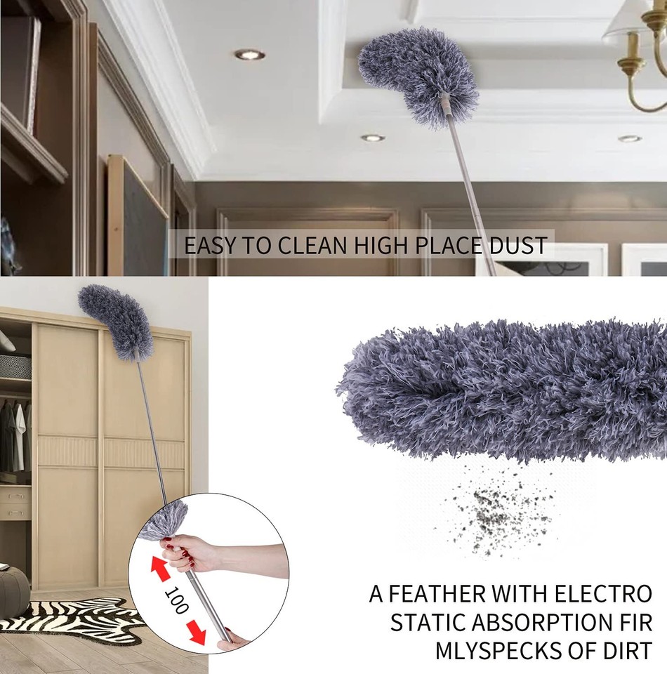 Microfiber Duster With Extension Polestainless Steel 30 To 100 Inches ...