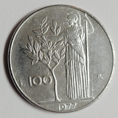 1977 Italy Italiana Repvbblica L 100 Beautiful Large Coin Lire | eBay