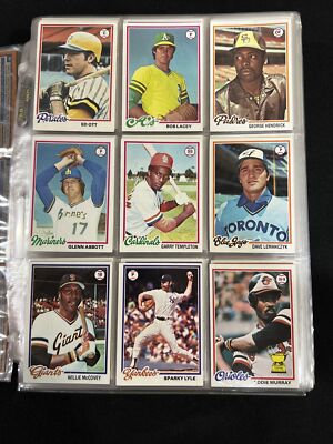 1978 TOPPS BASEBALL COMPLETE SET 726 Cards NM Eddie Murray, Paul ...