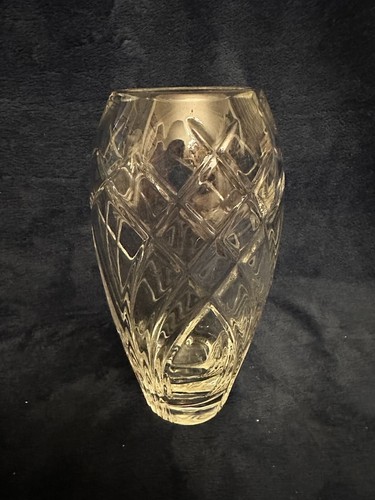 ROGASKA CRYSTAL LARGE 8” FLOWER VASE DIAMOND DESIGN SIGNED | eBay
