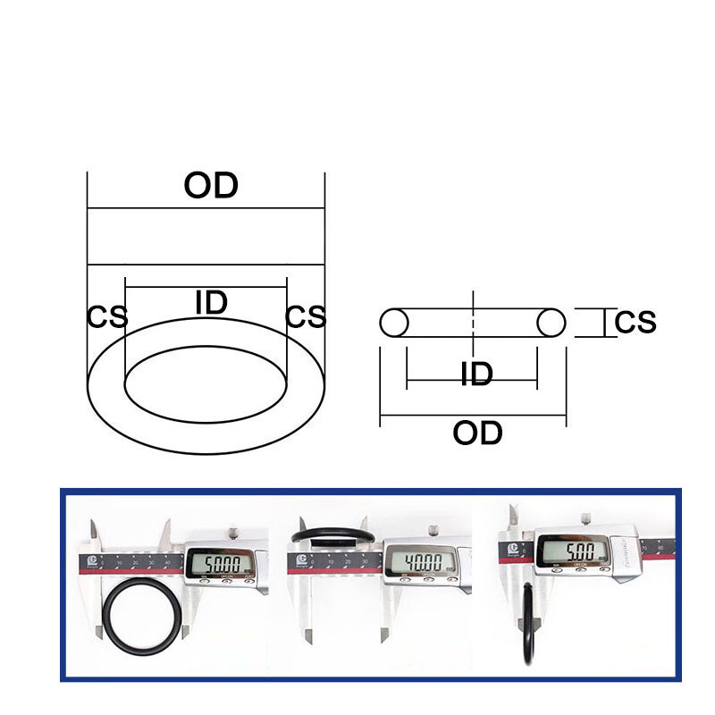 Cross Section 1mm O-Ring NBR Metric ID 1mm-70mm Black Oil Resistant ...