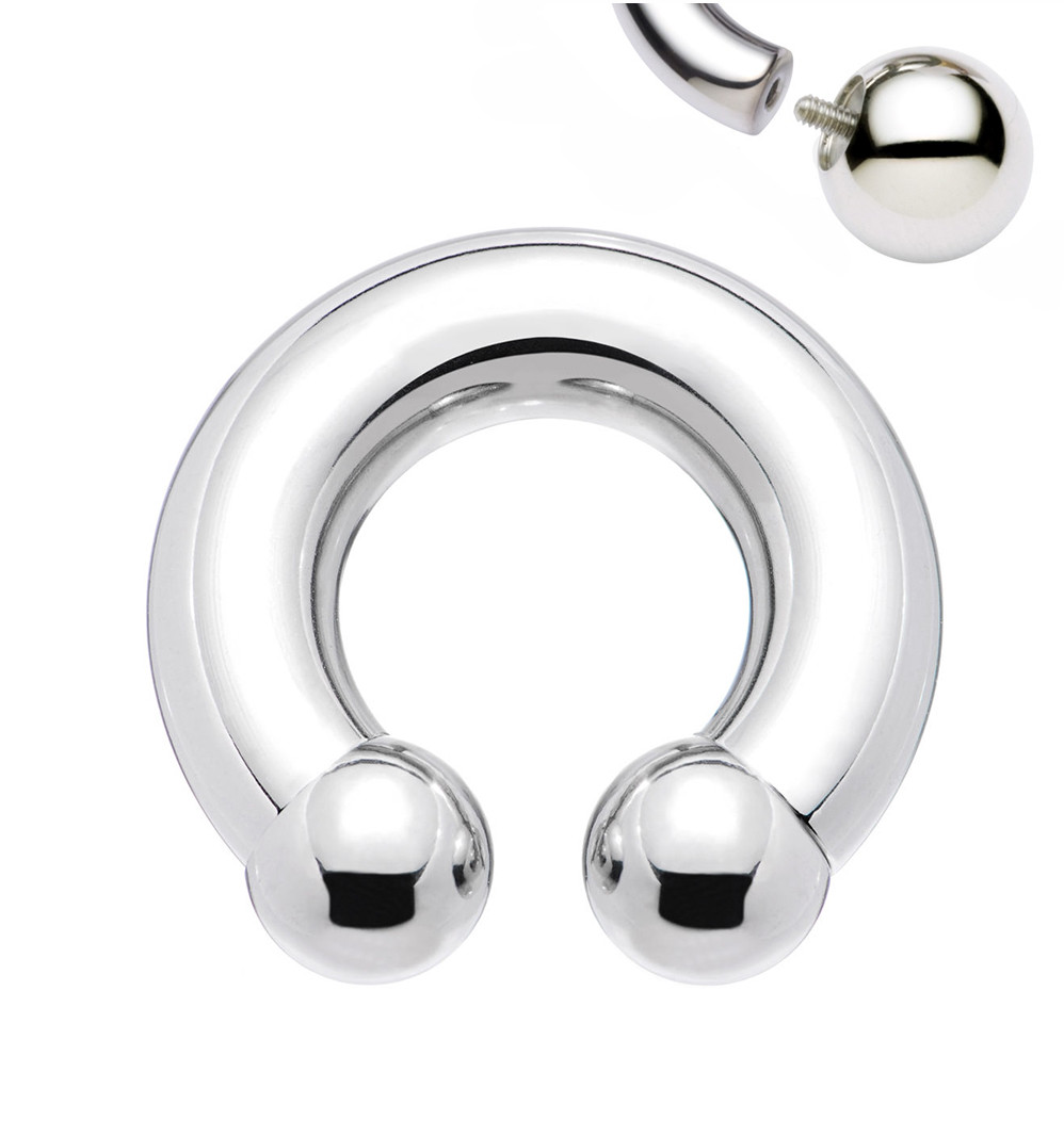INTERNALLY THREADED LARGE SIZE HORSESHOE CURVED BARBELLS PA RINGS 8MM ...