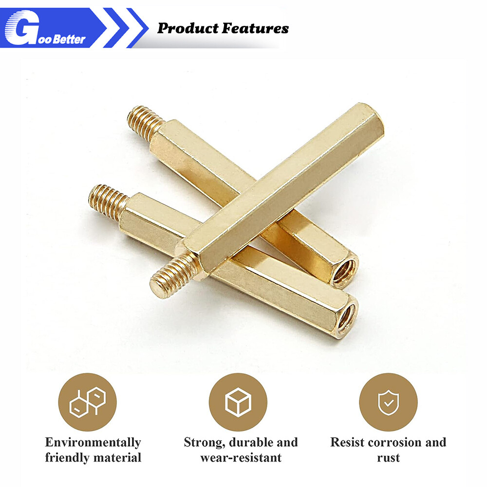 Male-Female M3 Spacer Thread Pillar Hexagonal Brass PCB Studs Standoff ...