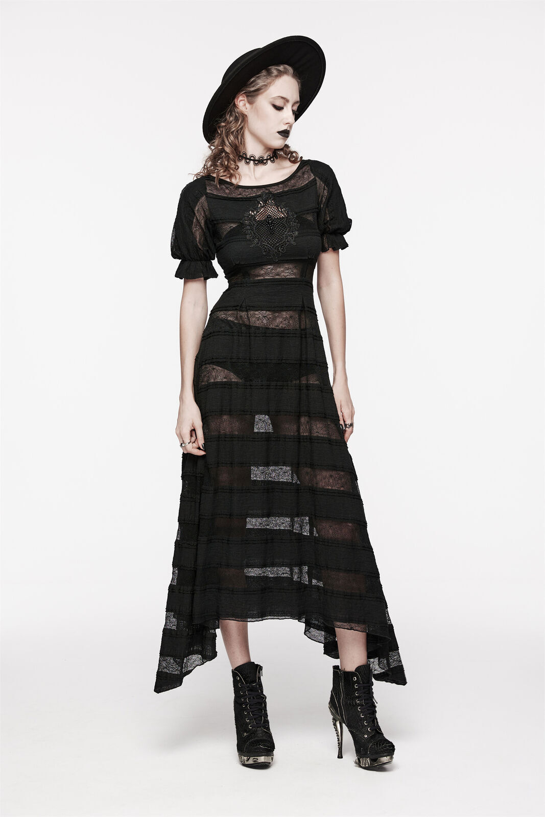 PUNK RAVE Women See-Through Mesh Gothic Steampunk Party Maxi Dresses | eBay