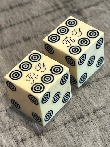 Old illegal club Rock Garden grained celluoid pre-VCC Al Capone dice ...