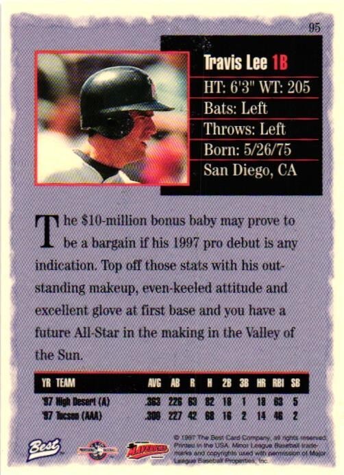 1997 BEST TRAVIS LEE BASEBALL RC ROOKIE CARD #95 | eBay