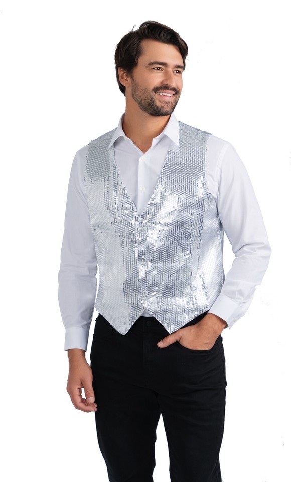 Dress-Up-America Sequin Vest - Adults Shiny Dance Vest - Gold, Silver ...
