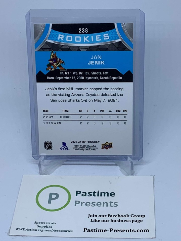 2021-22 UD MVP #238 Jan Jenik MVP Rookies RC Arizona Coyotes (B) | eBay