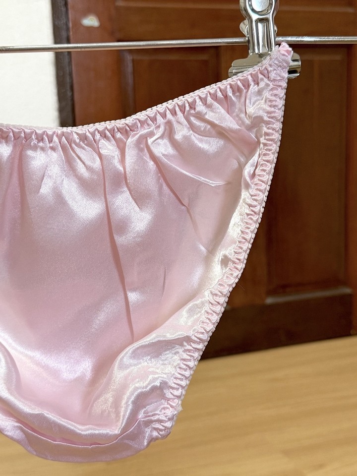 Vintage Shiny Silk Satin Panty Pink String Sissy Bikini Slippery Brief W. 28~30" | eBay