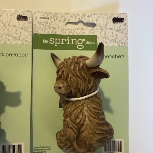 Hobby Lobby Mini Highland Cow Pot Percher’s Set Of 3 -hard To Find | eBay