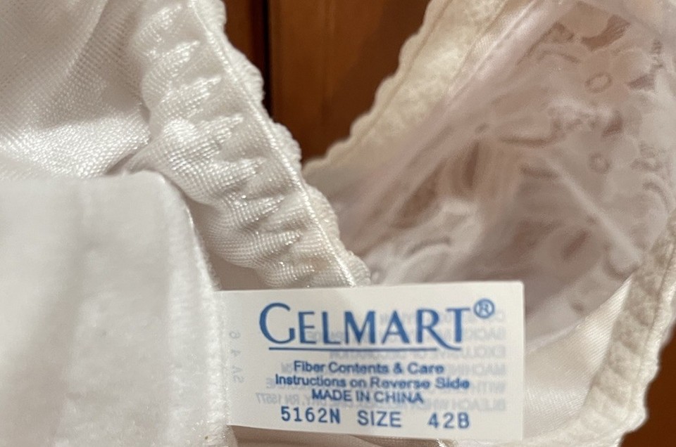 NEW NIP Gelmart Bra 42B T-Shirt Bra 5162N Wireless Nylon/Spandex Lace ...