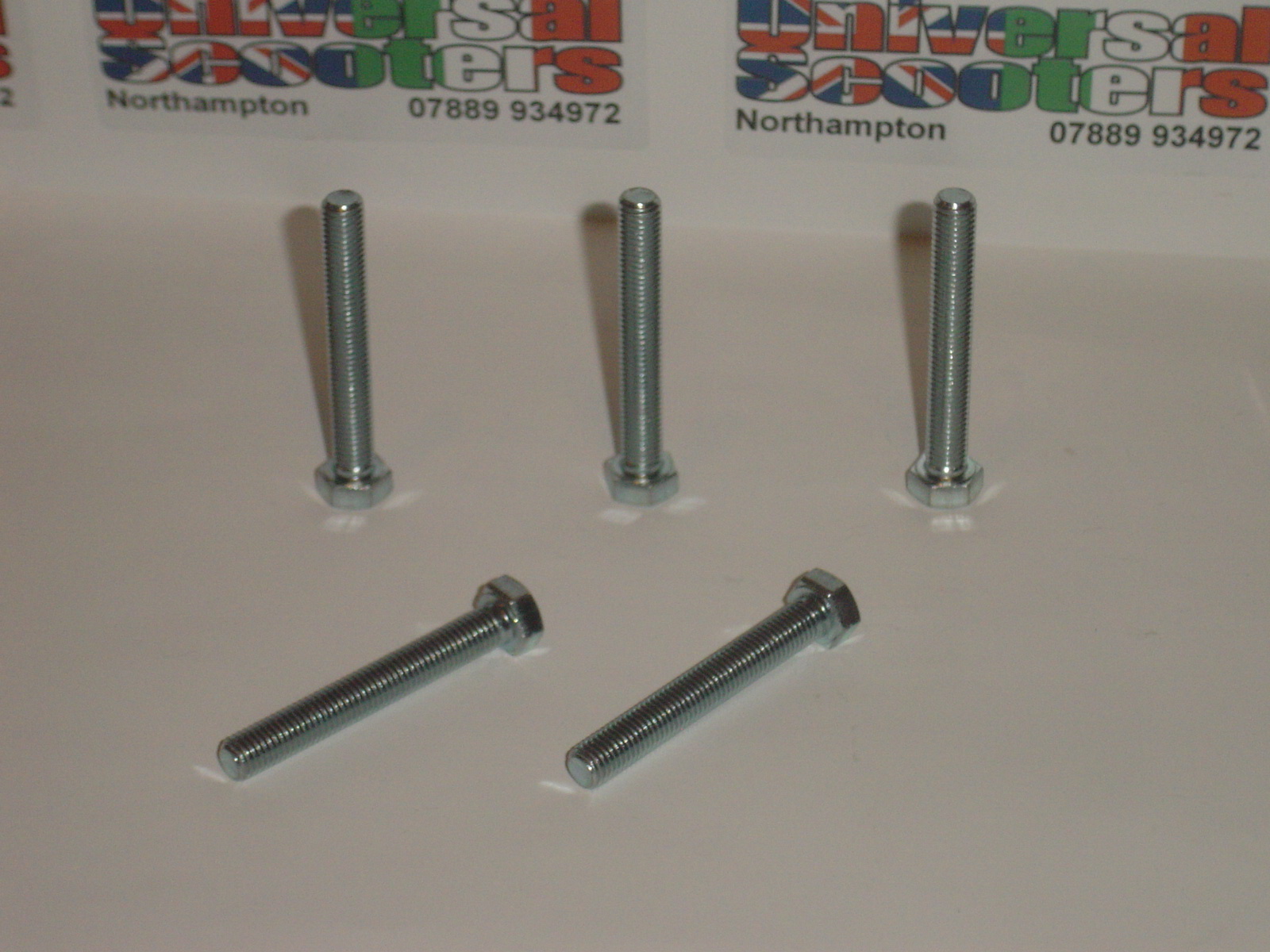 M7x50 Bolts, 7mm Metric 1.0 Thread 50mm long x5 bolts - 8.8grade, Zinc ...