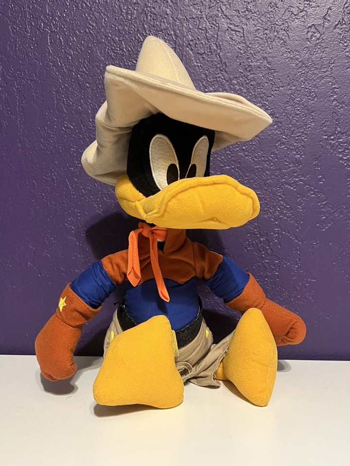 Daffy Duck Plush Cowboy Looney Tunes Back in Action 2003 Rare Large 18 ...